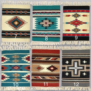 Large Woven Wool Table Rugs, Choose Your Color 20" X 15" Boho Aztec ...