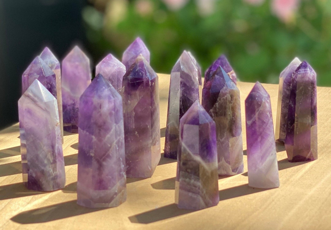 Chevron Amethyst Obelisk Crystal Towers - Etsy