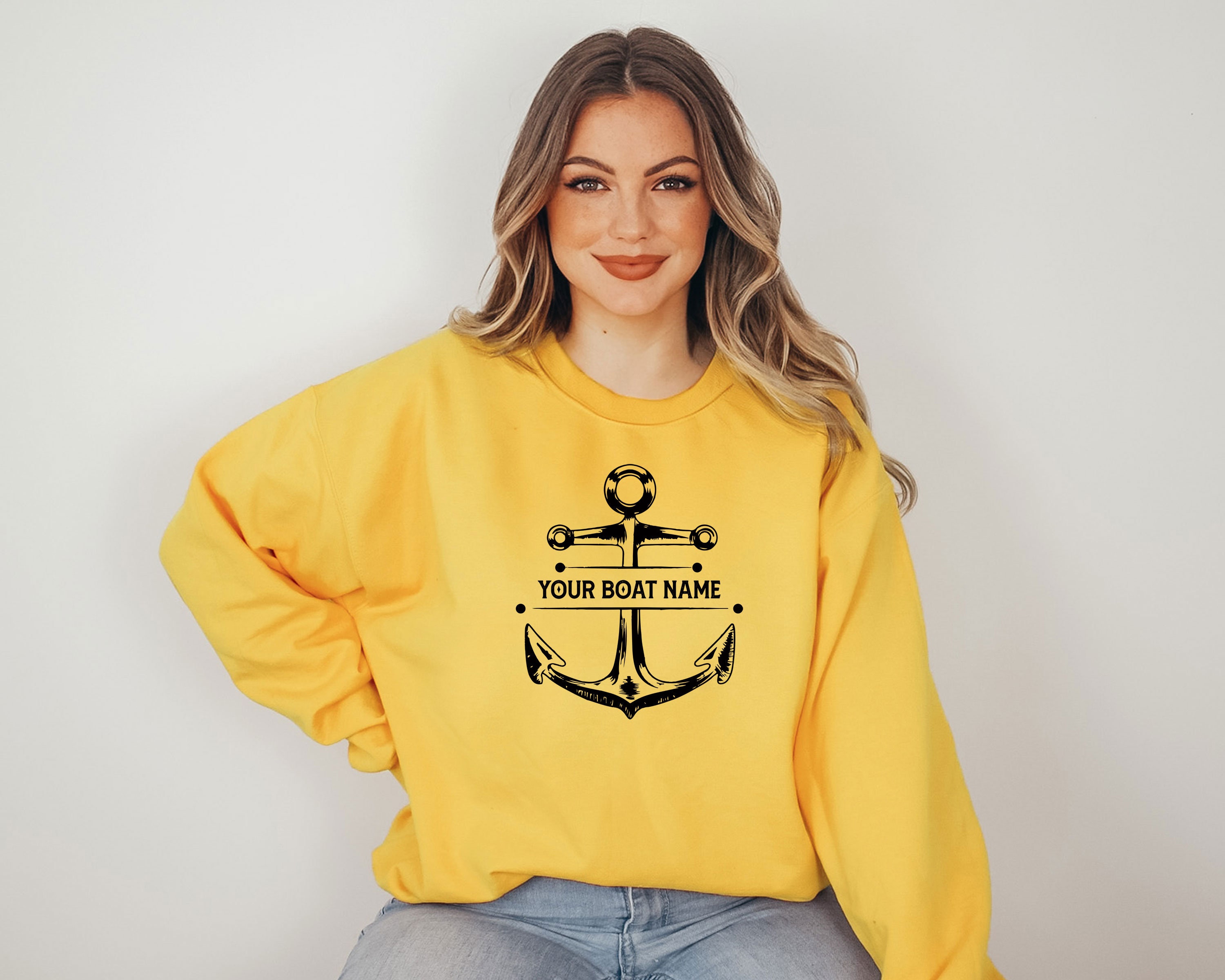 Personalized Boat Sweatshirt, Boat Name Sweatshirt, Captain Sweatshirt ...