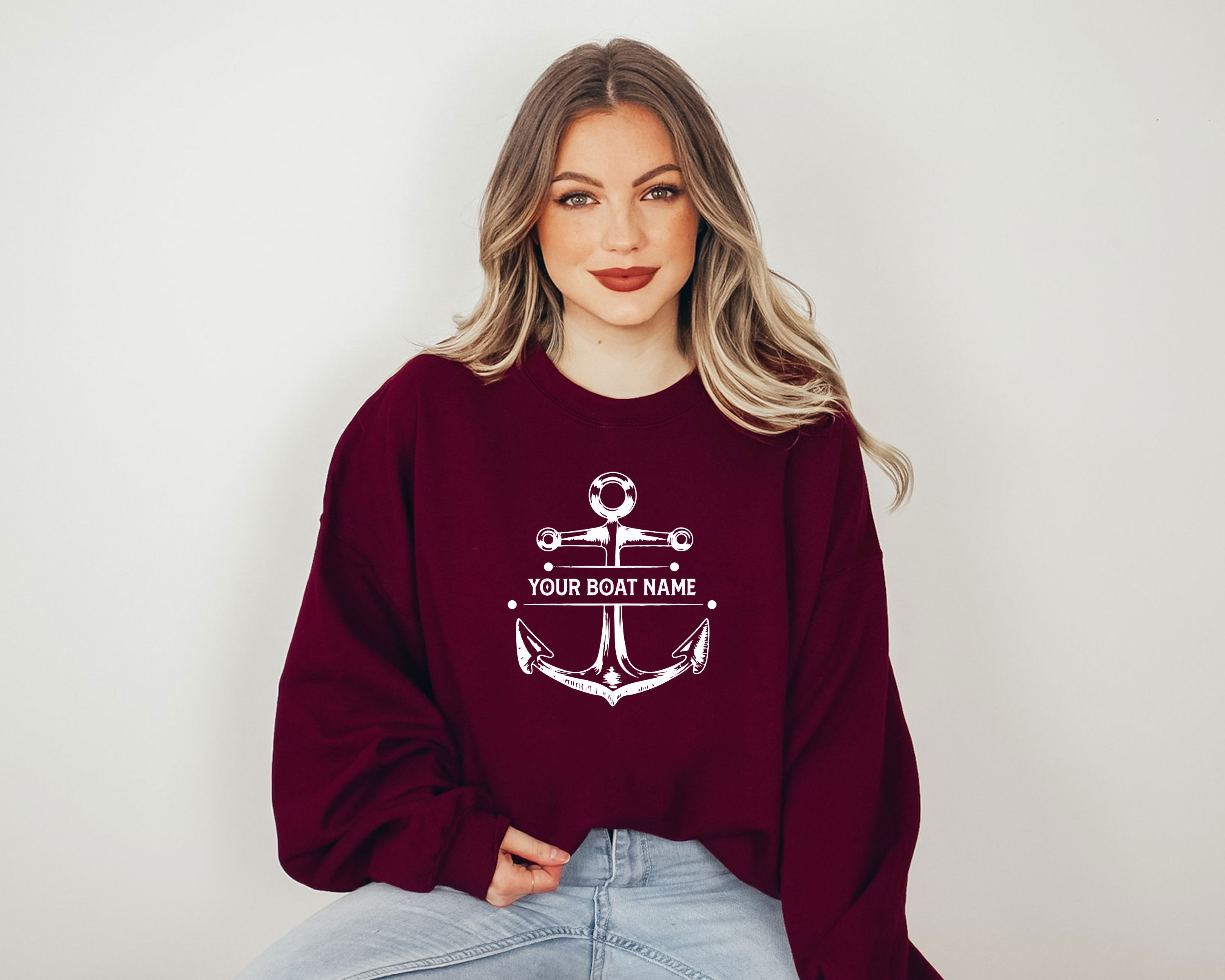 Personalized Boat Sweatshirt, Boat Name Sweatshirt, Captain Sweatshirt ...