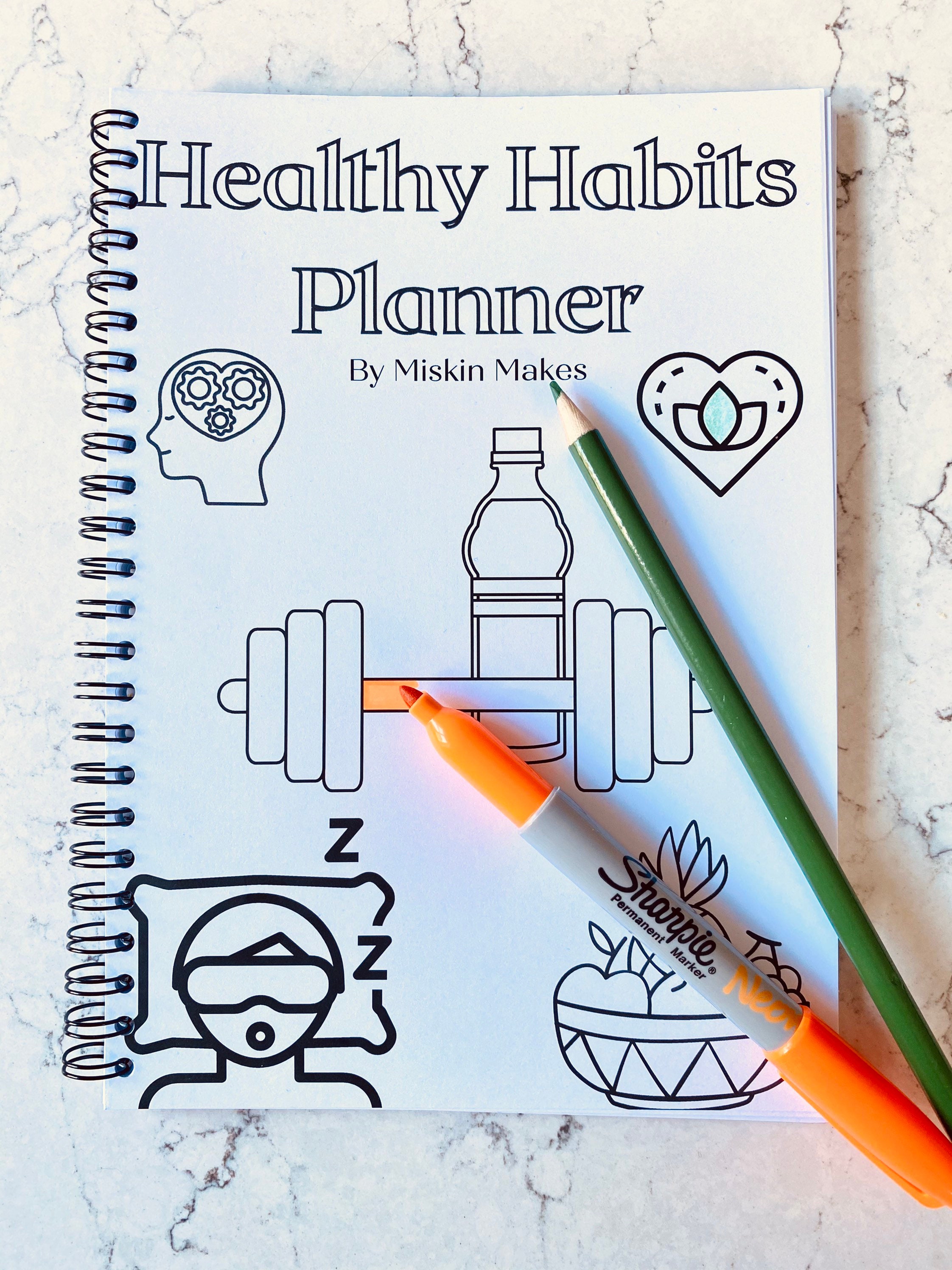 Healthy habit planner Fitness journal A5 Diary Habit | Etsy