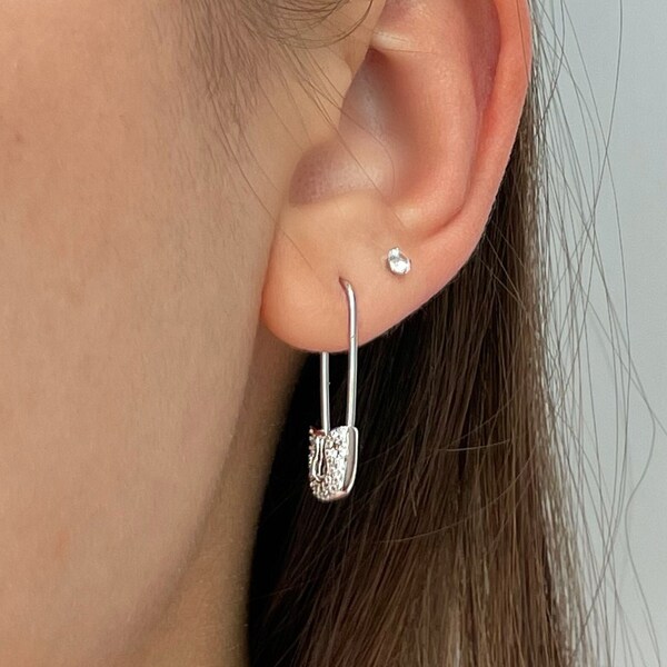 Safety Pin Earrings - Etsy