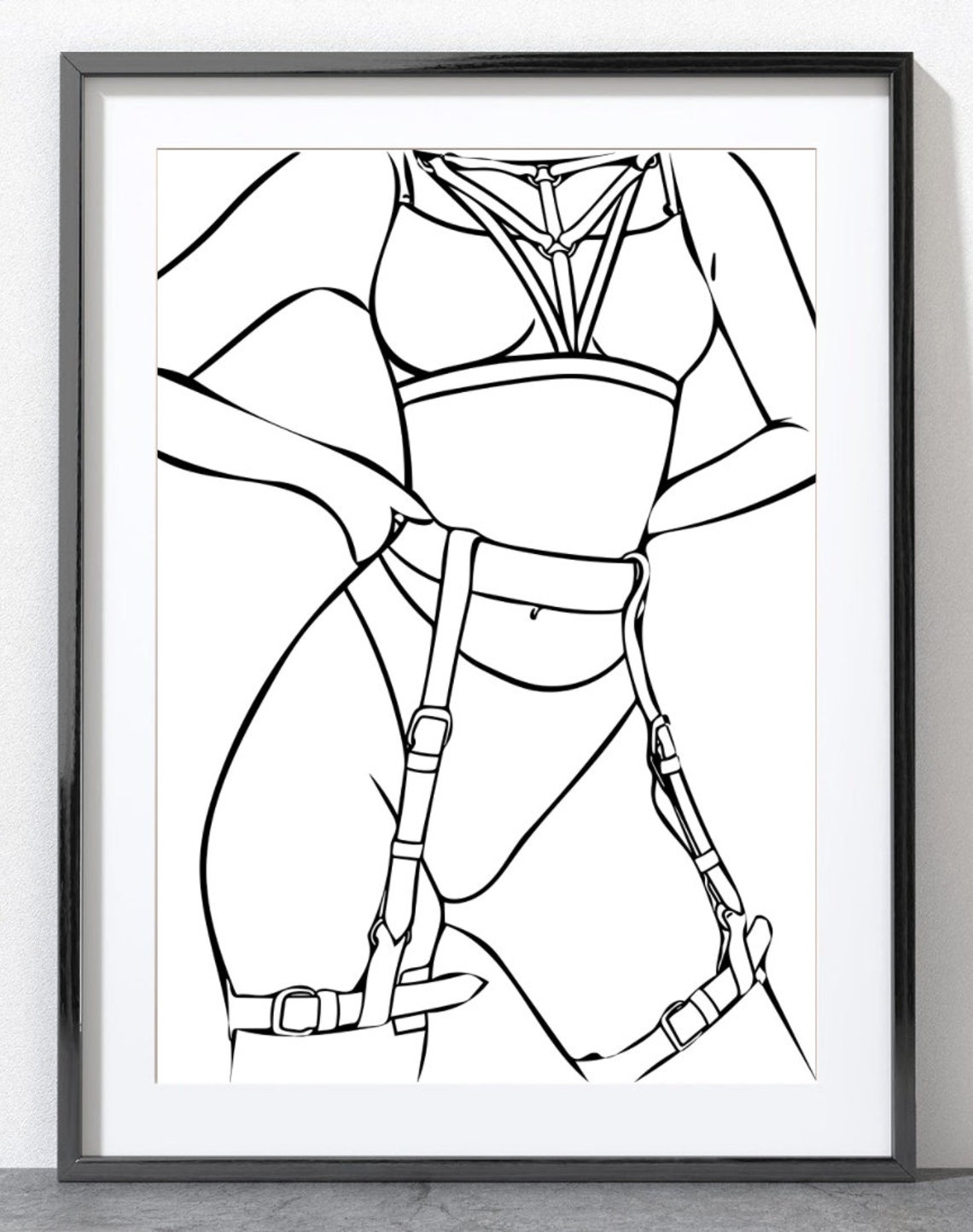 Woman Bondage Silhouette Digital Illustration Drawing Vector Svg