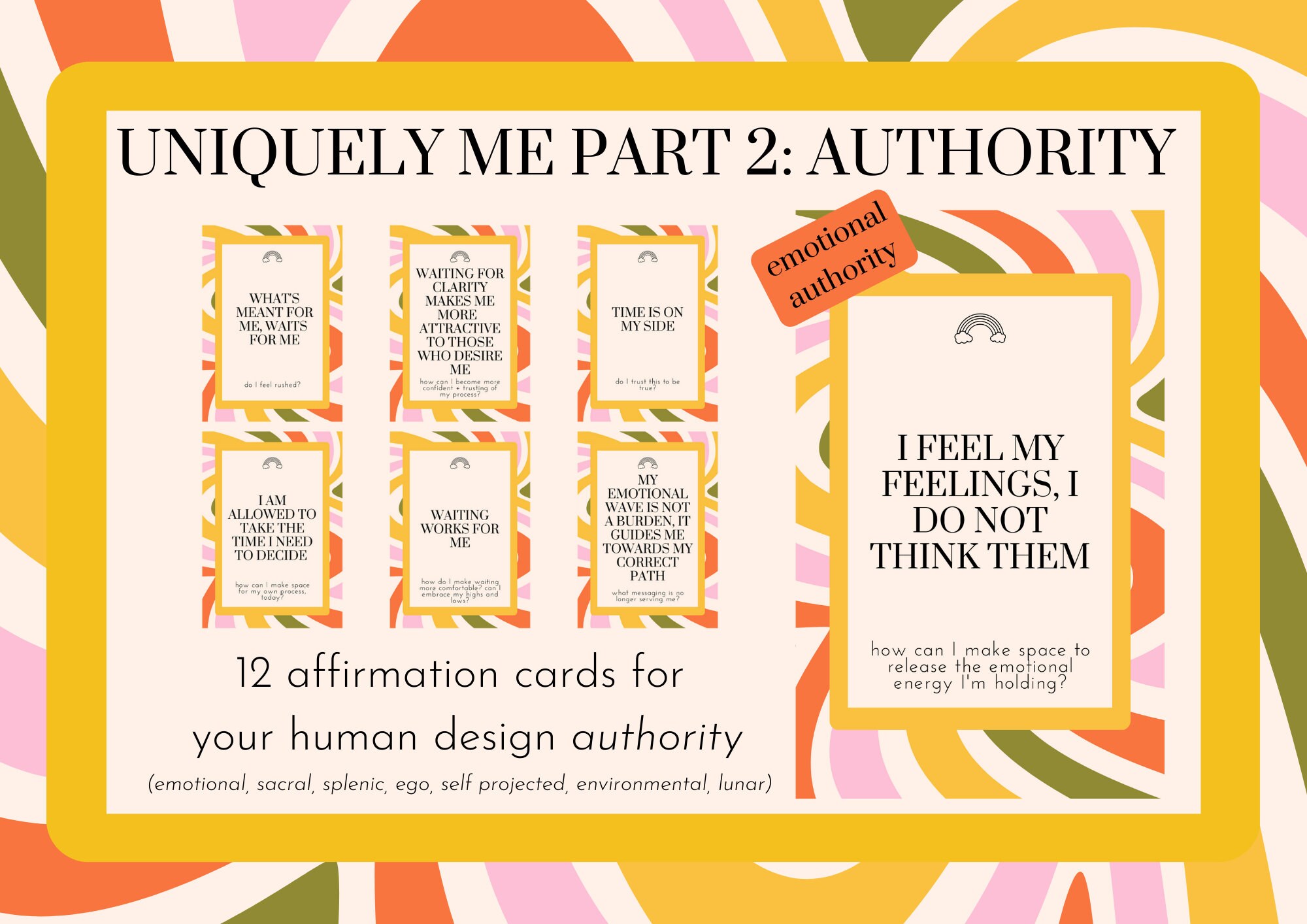Custom Printable Human Design Affirmation Deck - Etsy