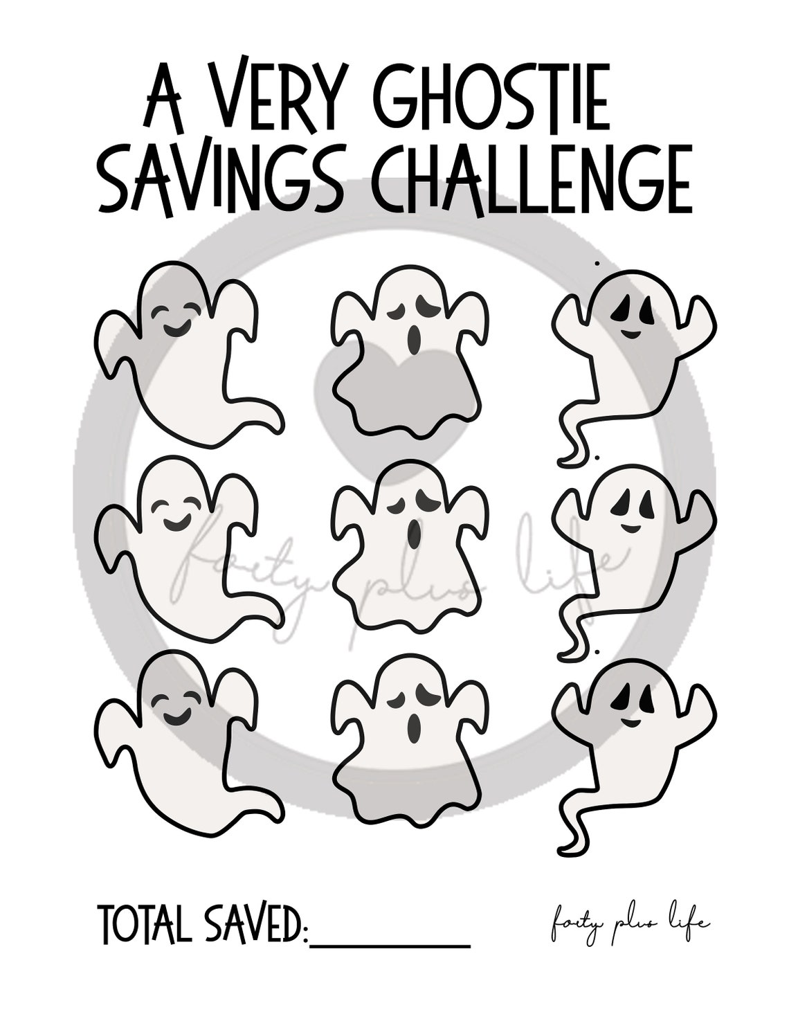BUNDLE Halloween Ghostie Savings Challenge and Mini Savings Challenge ...