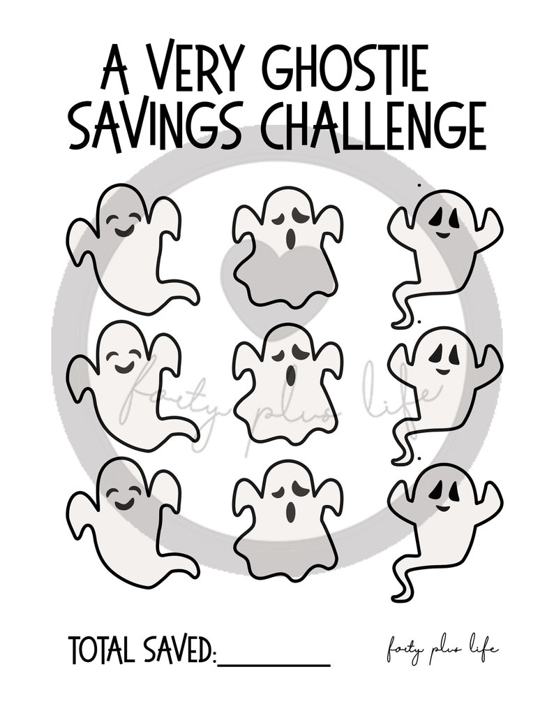 BUNDLE Halloween Ghostie Savings Challenge and Mini Savings Challenge ...