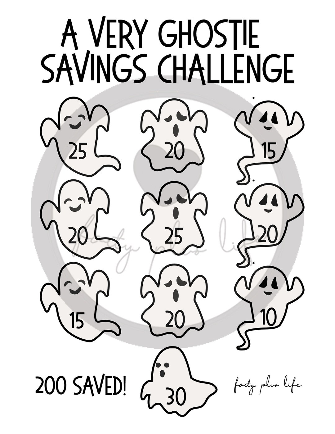 BUNDLE Halloween Ghostie Savings Challenge and Mini Savings Challenge ...