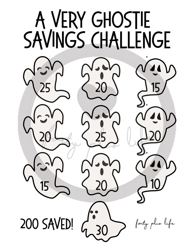 BUNDLE Halloween Ghostie Savings Challenge and Mini Savings Challenge ...