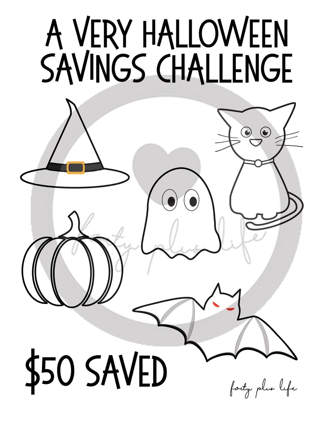 BUNDLE Halloween Savings Challenge and Mini Savings Challenge Printable ...