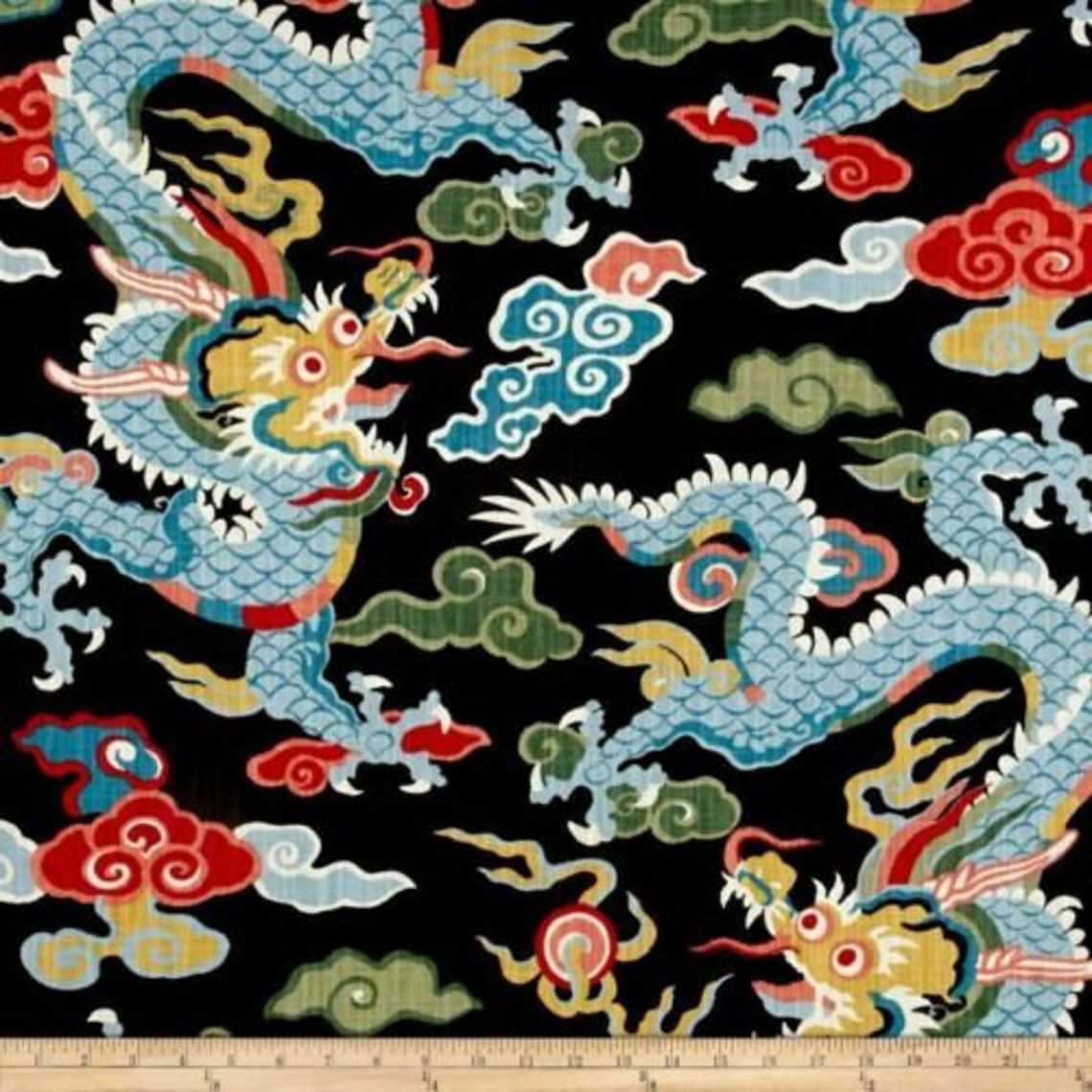 Home Accent Fabrics Dragon Lady Black Magic fabric by the yard | Etsy