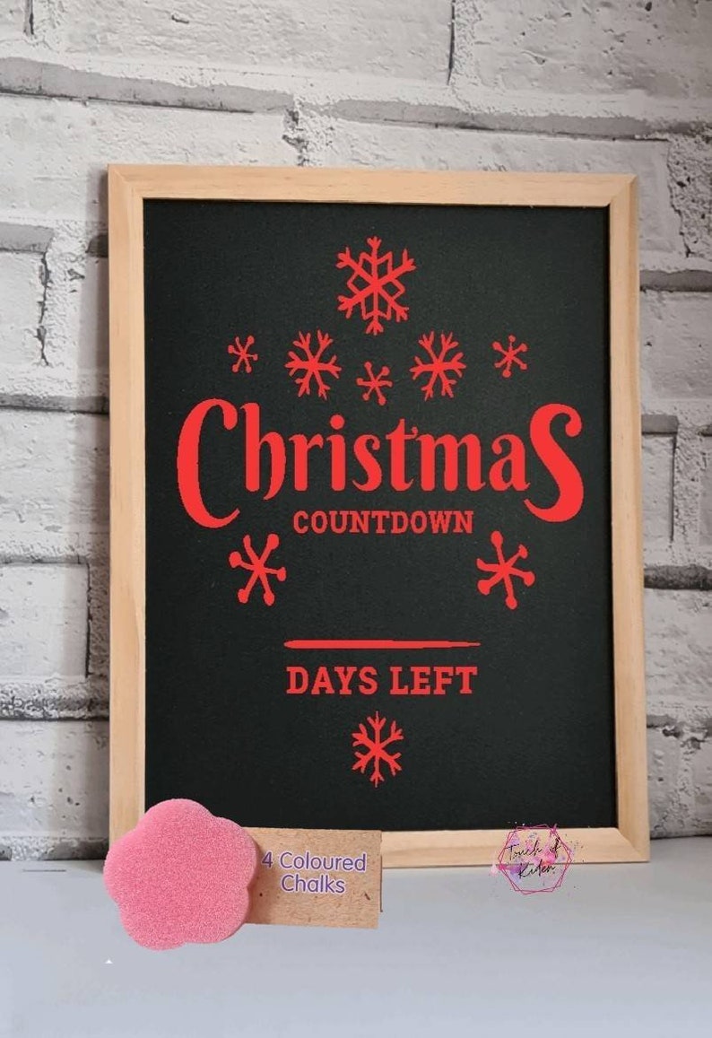 Santa Countdown Chalkboard, Xmas Countdown, Days to Christmas ...
