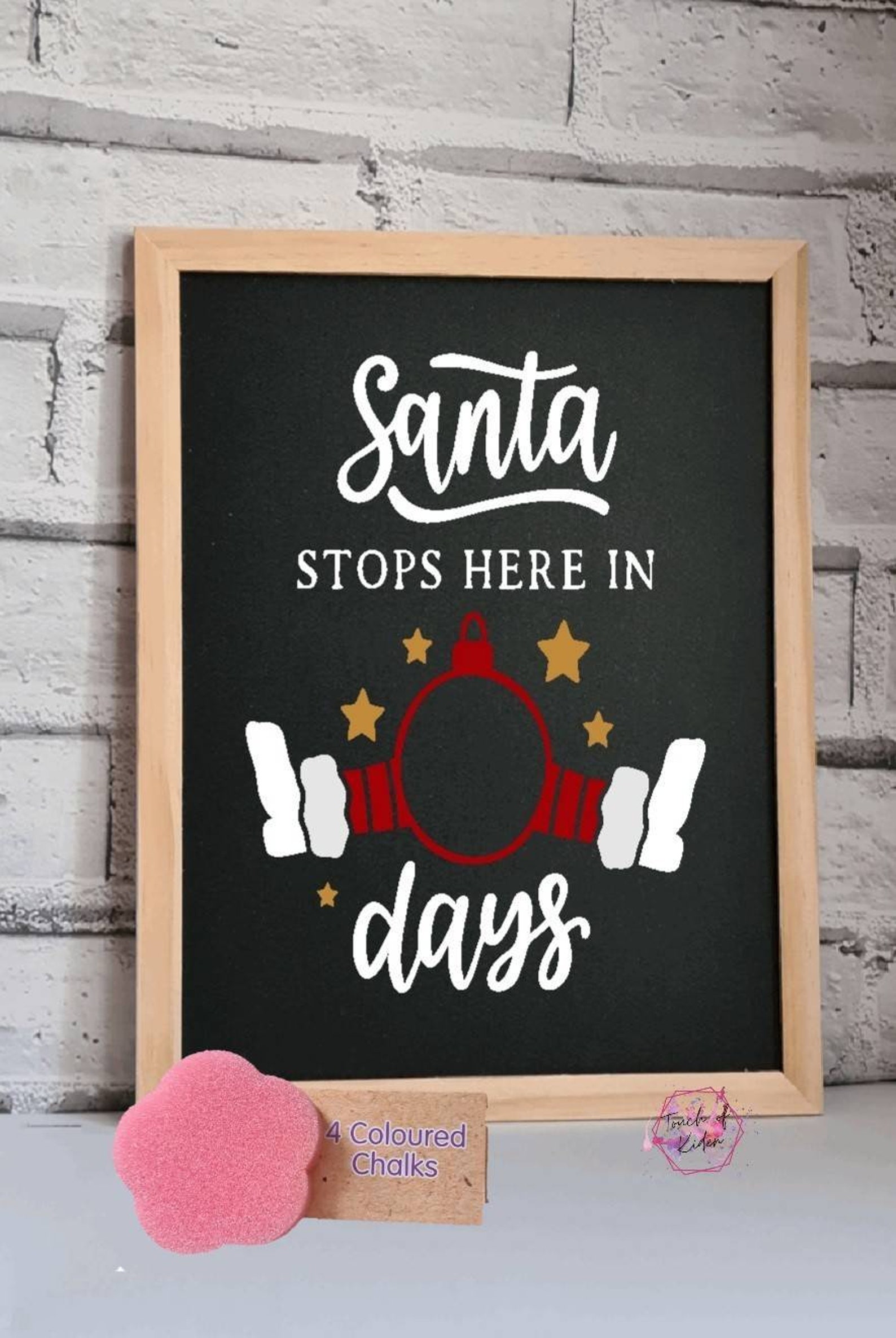 Santa Countdown Chalkboard, Xmas Countdown, Days to Christmas ...