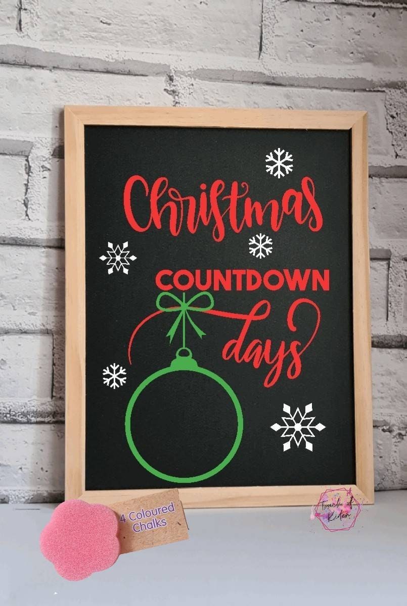 Santa Countdown Chalkboard, Xmas Countdown, Days to Christmas ...