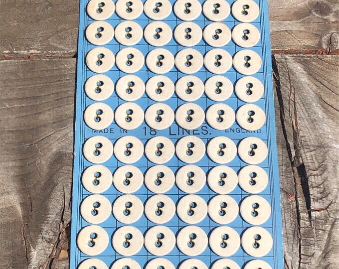 Vintage White Linen Button Cards Choose From 10 or 13mm Diameter. 12 ...