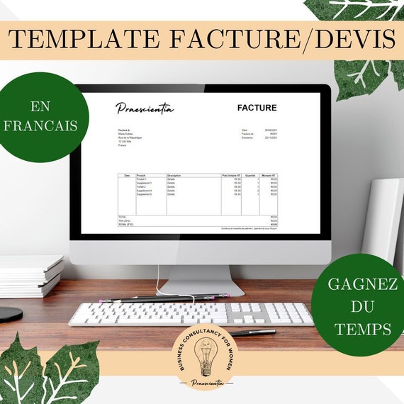 FACTURE/DEVIS Template En Français Sur Google Sheets - Etsy