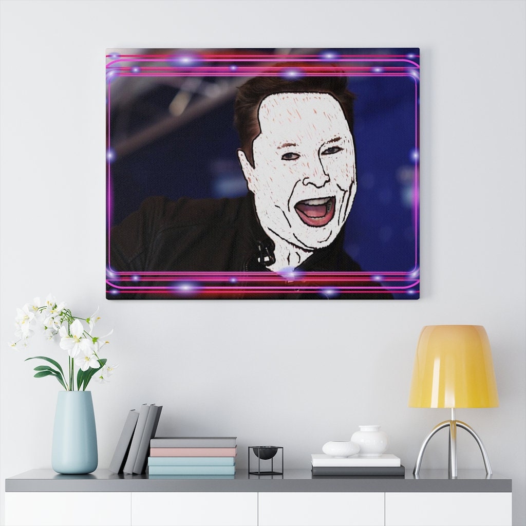 Elon Musk, Elon Sparkles - Neon Flash - Canvas - Etsy