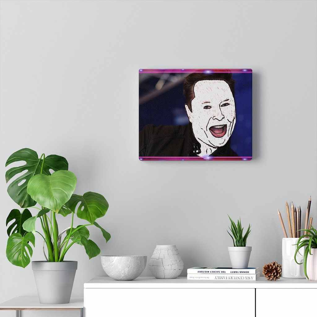 Elon Musk, Elon Sparkles Neon Flash Canvas - Etsy