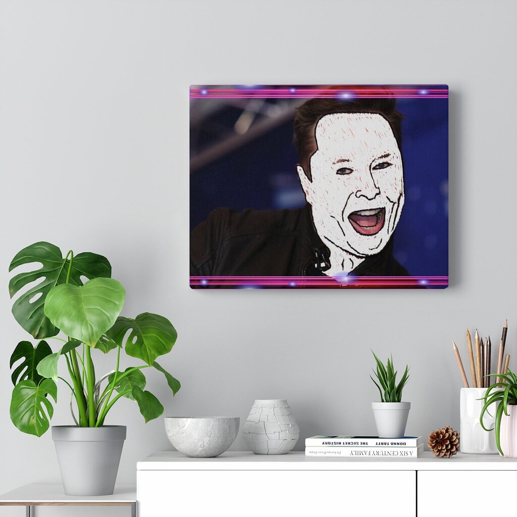 Elon Musk Elon Sparkles Neon Flash Canvas - Etsy