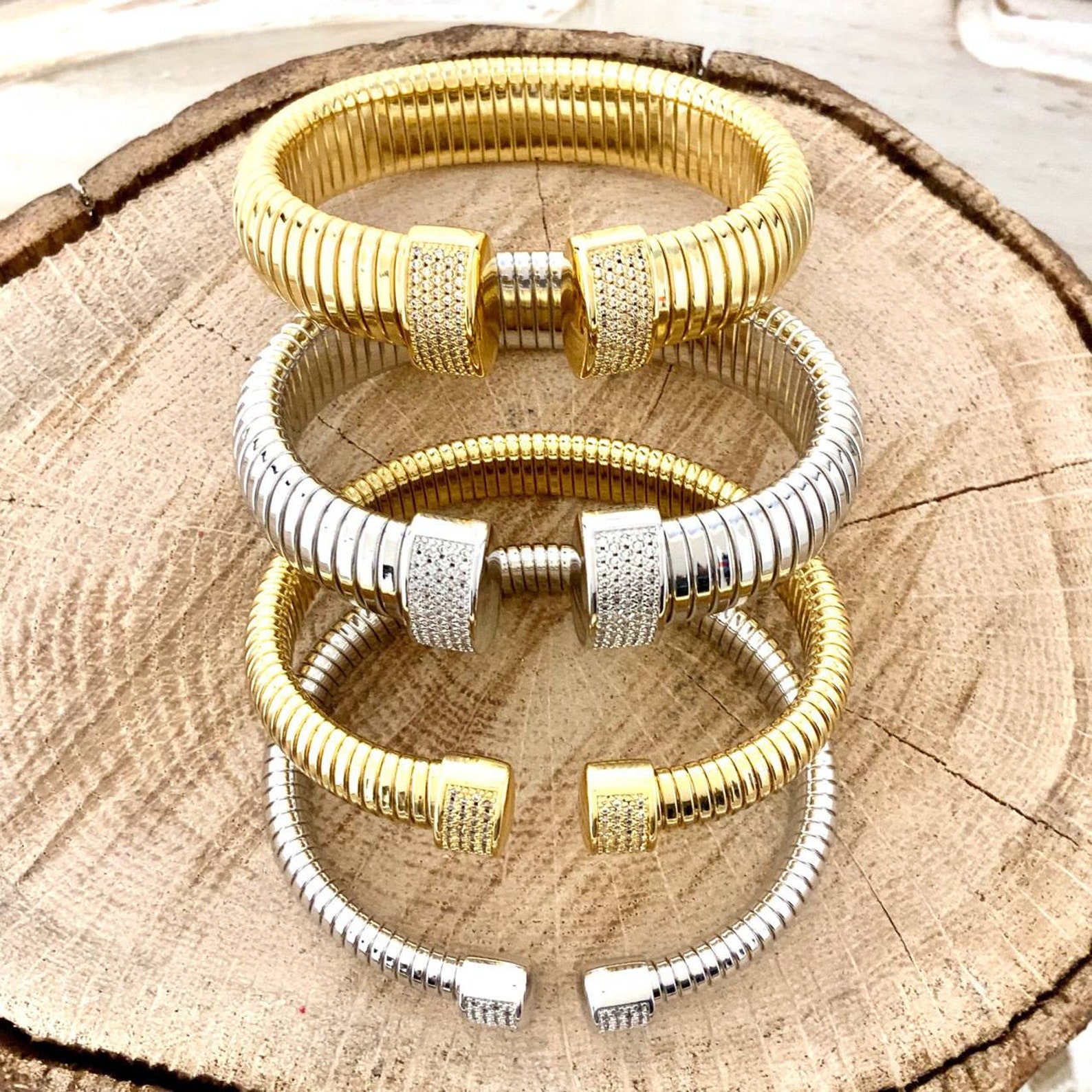 Stackable Stunning Open Cuff Bracelet Gold Plated No - Etsy