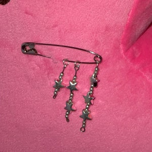 Shooting Star Safety Pin Brooch Safety Pin Charm Safety Pin Bag Charm ...