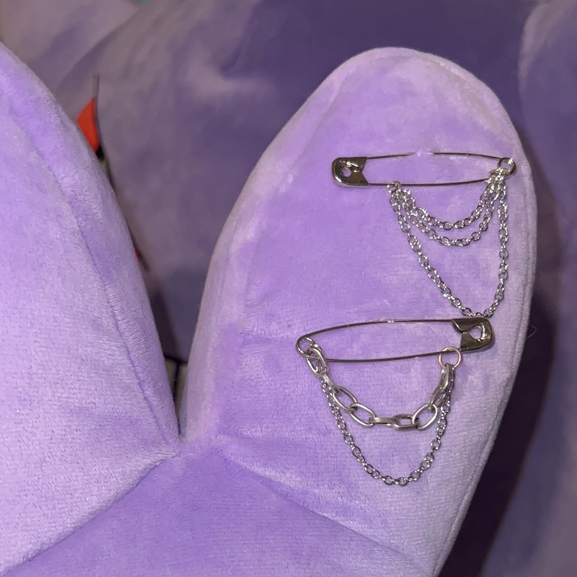 Draped Chain Safety Pin Brooch Safety Pin Charm Safety Pin - Etsy