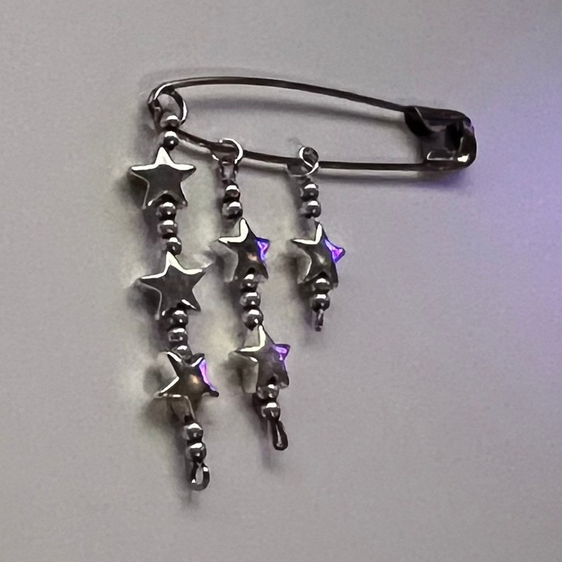 Shooting Star Safety Pin Brooch Safety Pin Charm Safety - Etsy