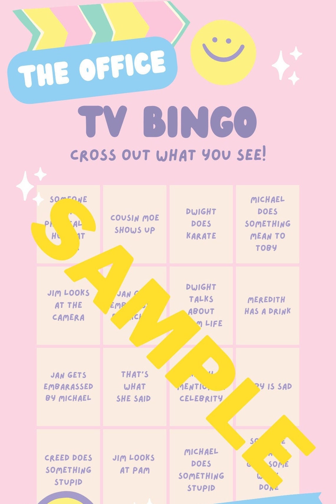 Printable TV Themed Bingo Cards the Office Themed Bingo Printable Bingo ...