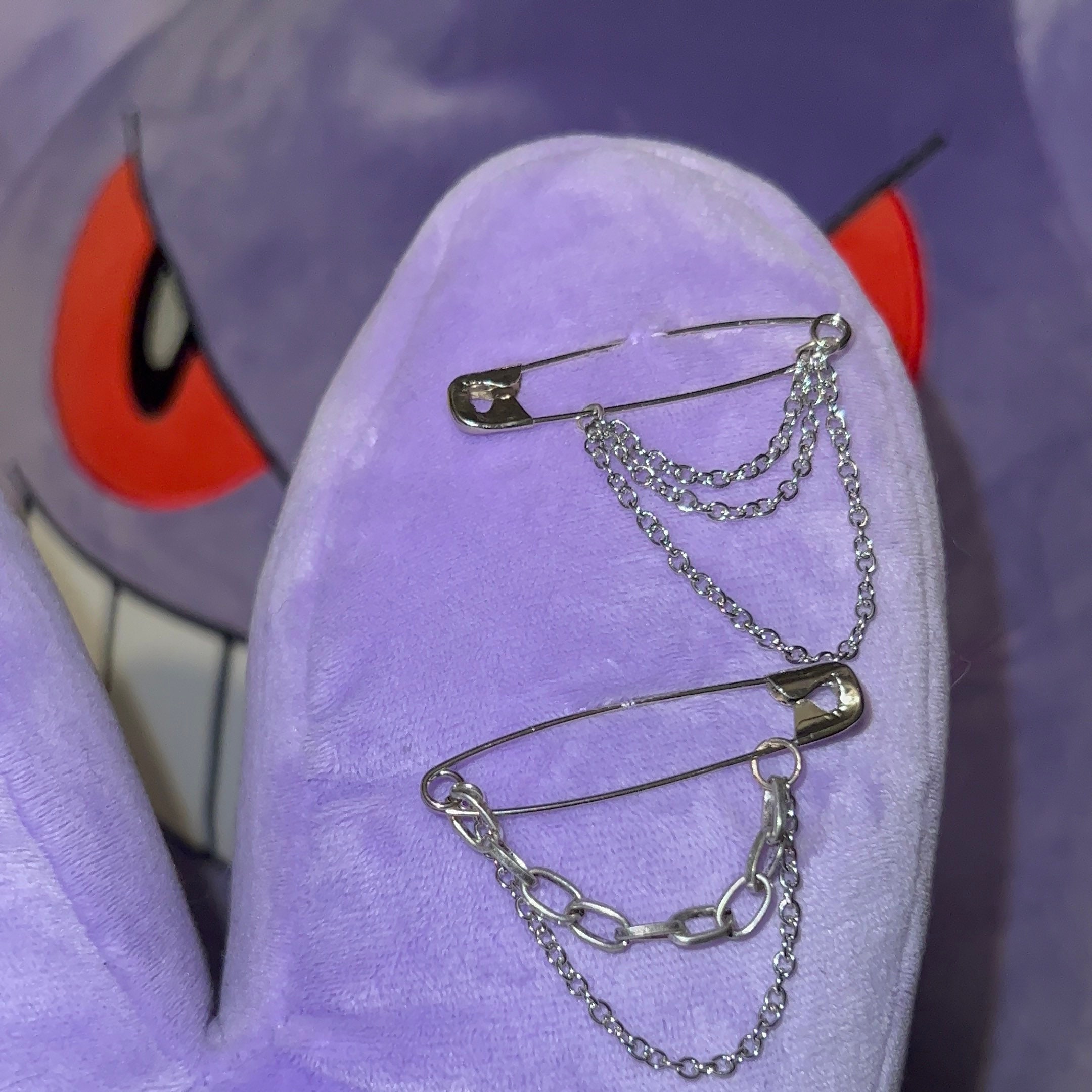 Draped Chain Safety Pin Brooch Safety Pin Charm Safety Pin - Etsy