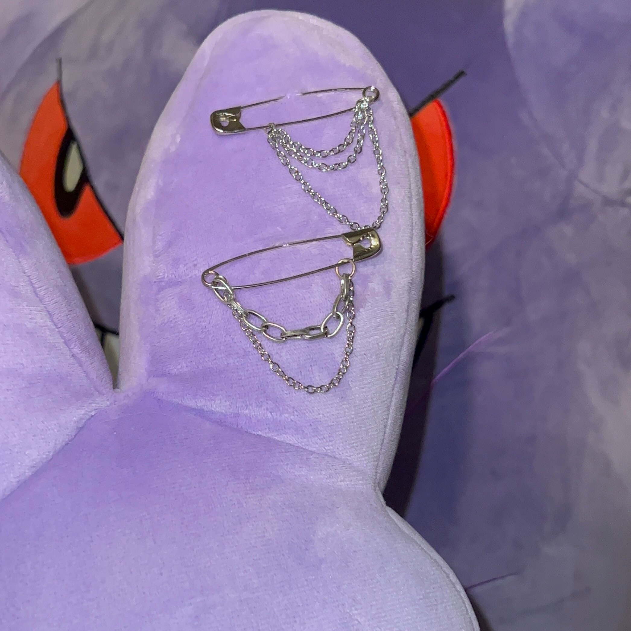 Draped Chain Safety Pin Brooch Safety Pin Charm Safety Pin - Etsy