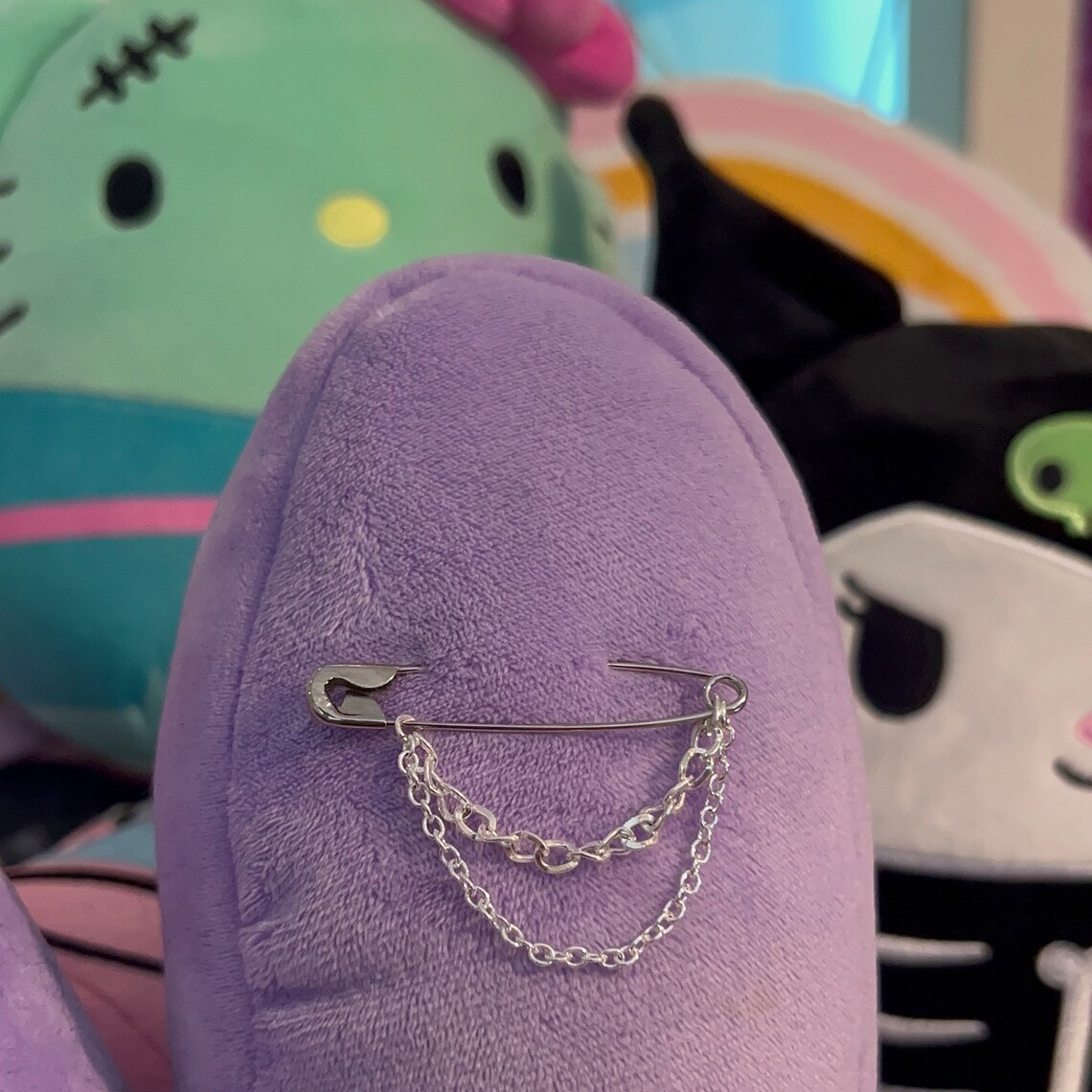 Draped Chain Safety Pin Brooch | Safety Pin Charm | Safety Pin Bag ...