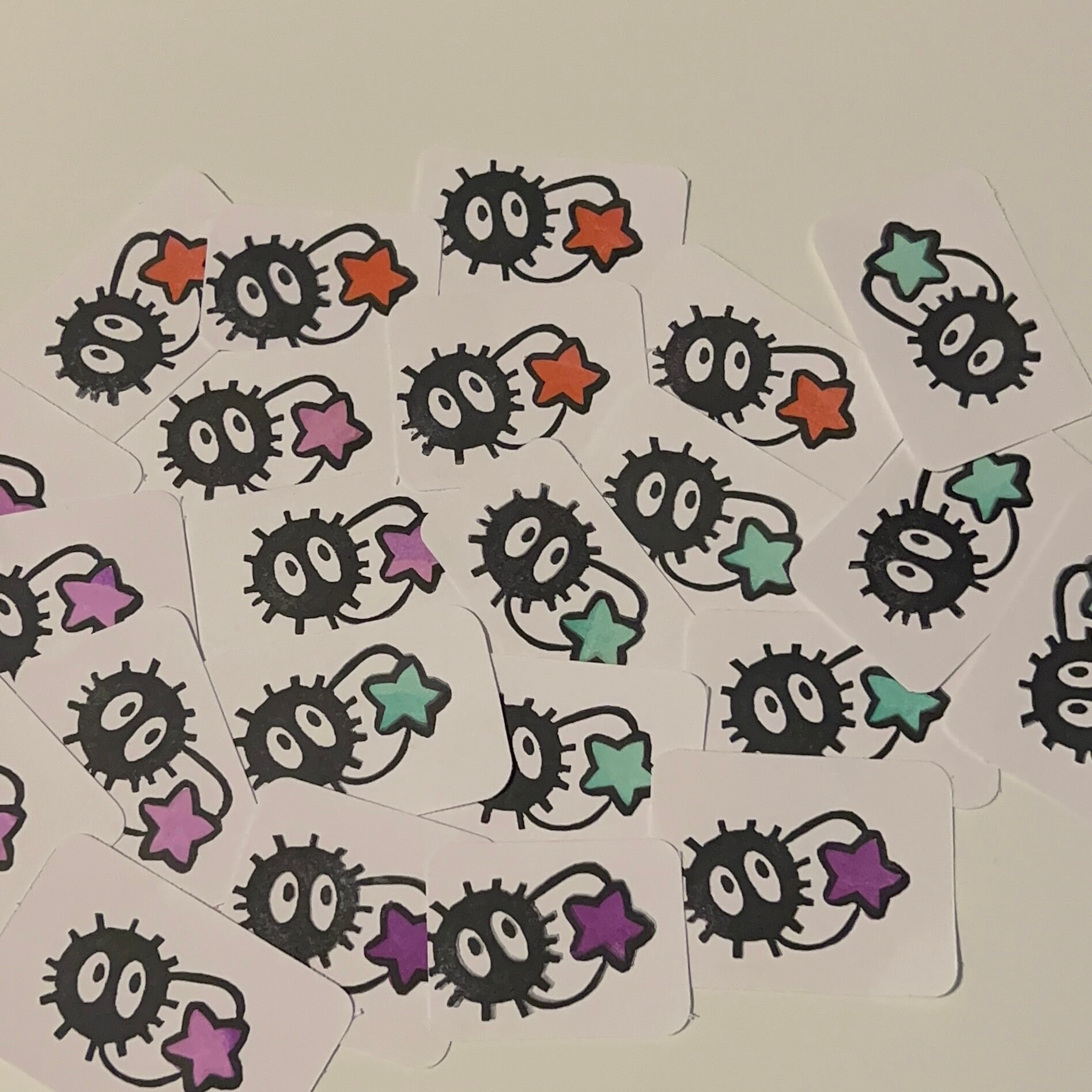 Soot Sprite & Calcifer Mini Block Prints: Studio Ghibli Fan Art - Etsy
