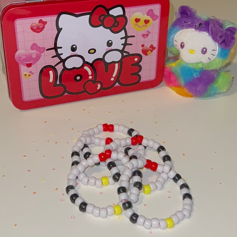 Hello Kitty Kandi Bracelet Sanrio Inspired Kandi Bracelet Hello Kitty Inspired Bracelet Sanrio ...