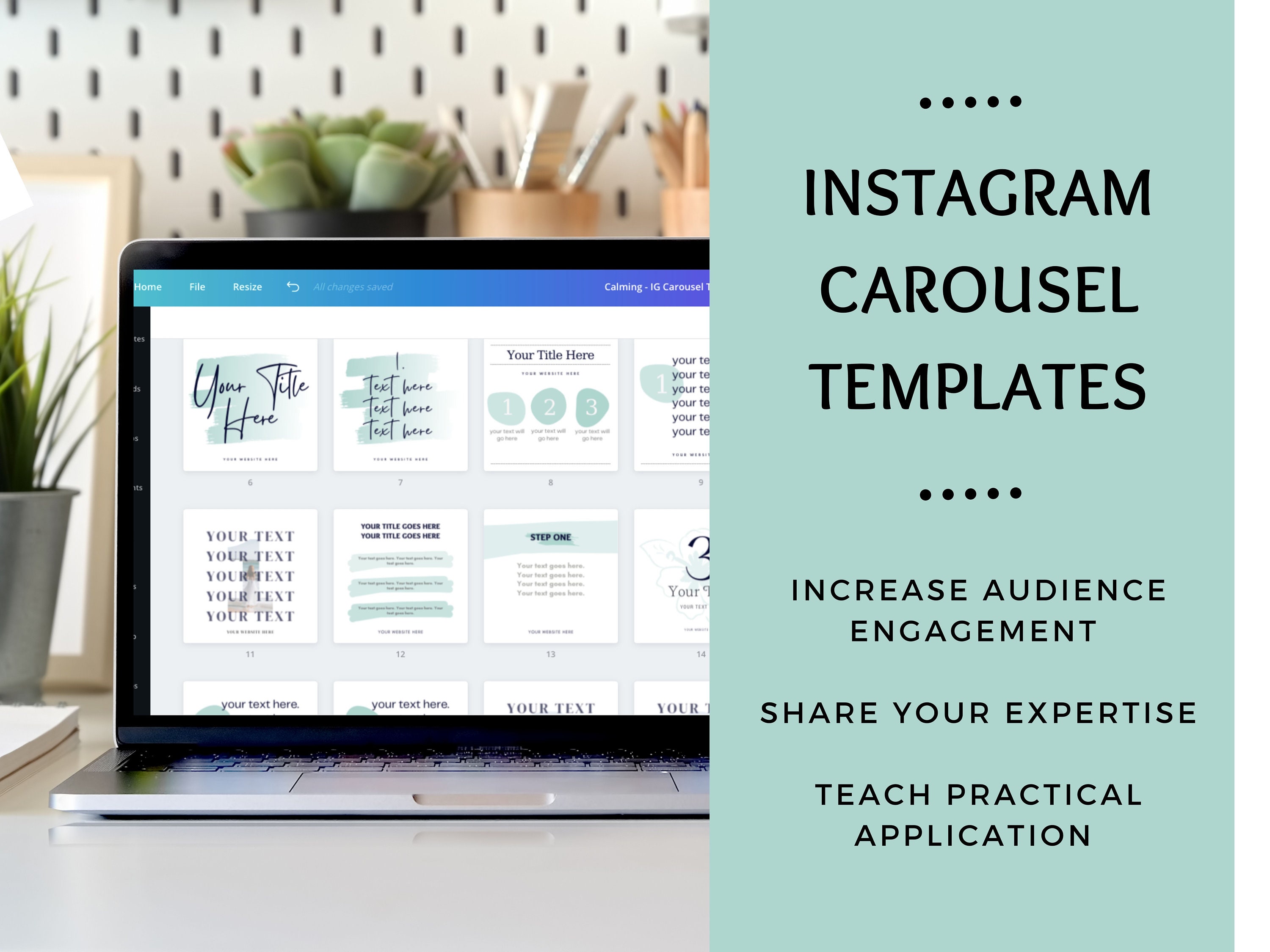 Canva Simple Minimalism Nature Blue 20 Instagram Carousel Templates ...
