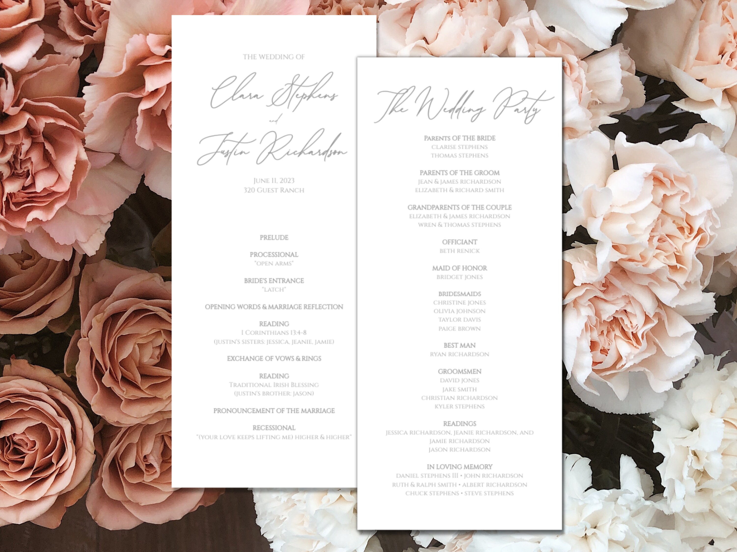 CLARA | Classic Wedding Ceremony Program Template, Script Wedding ...