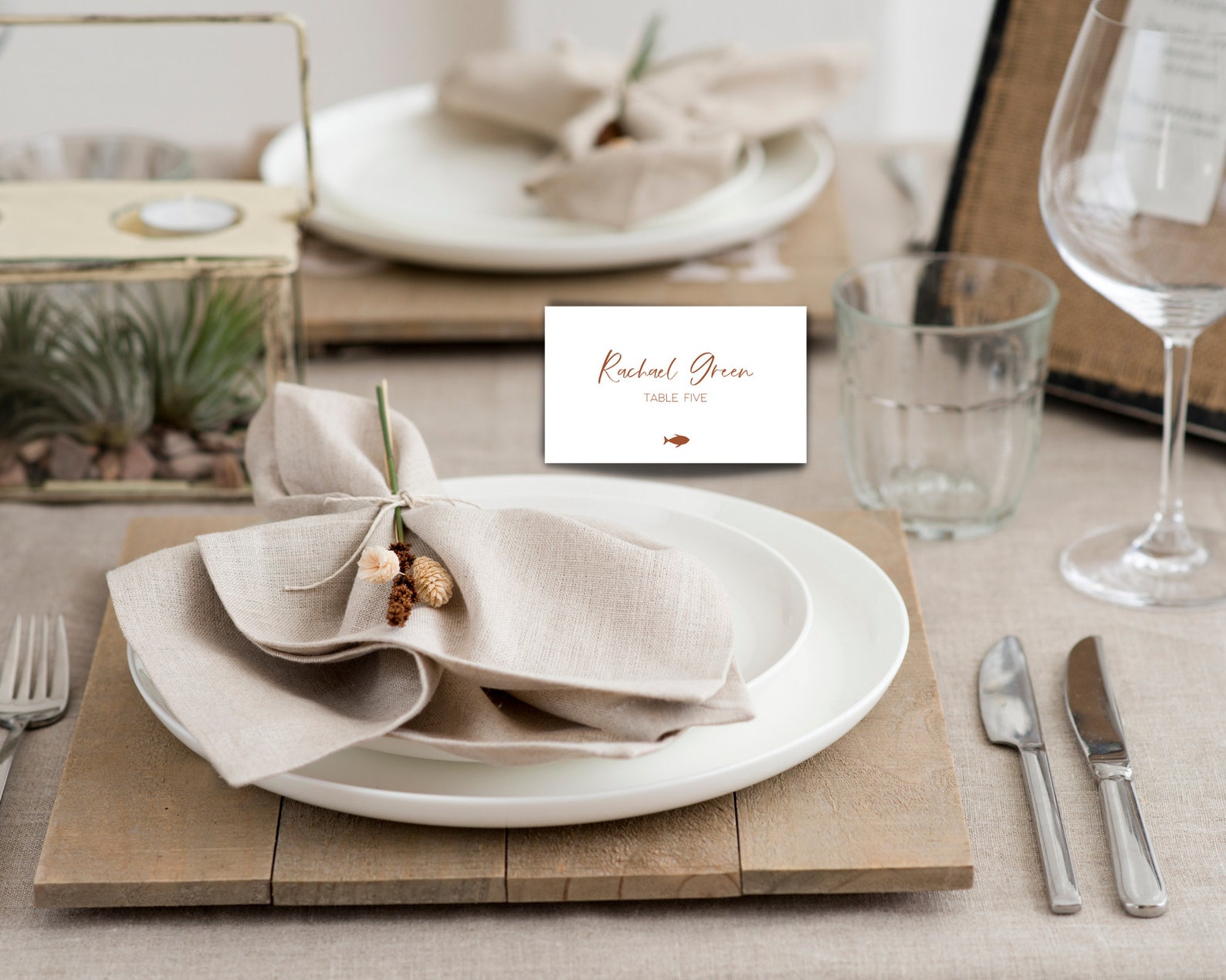BRIDGET | Modern Dinner Place Cards, Modern Wedding Place Cards, Folded ...
