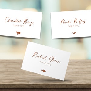 BRIDGET | Modern Dinner Place Cards, Modern Wedding Place Cards, Folded ...