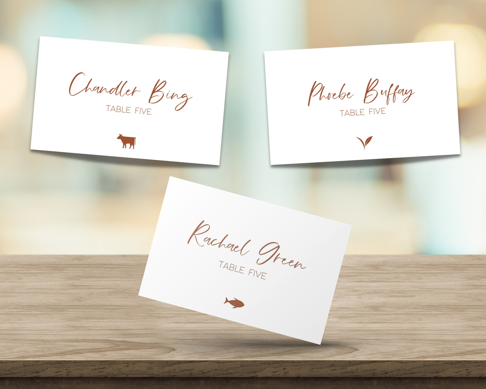 BRIDGET | Modern Dinner Place Cards, Modern Wedding Place Cards, Folded ...