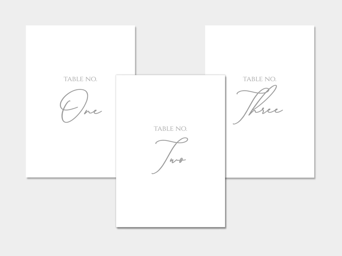 CLARA Table Numbers Template, Classic Table Number Cards, Editable ...