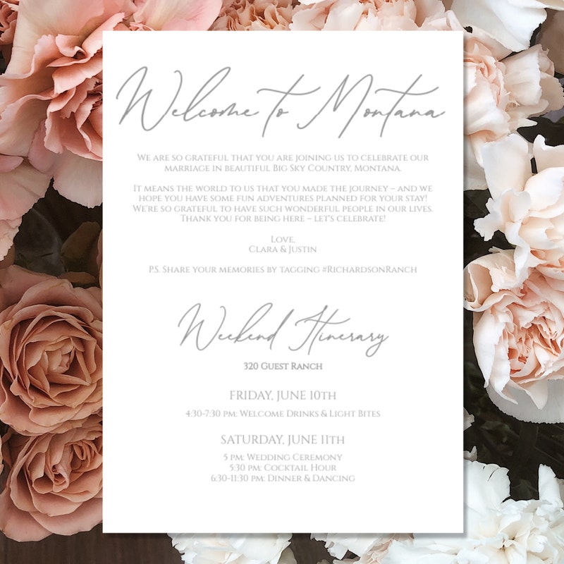 Wedding Welcome Card - Etsy