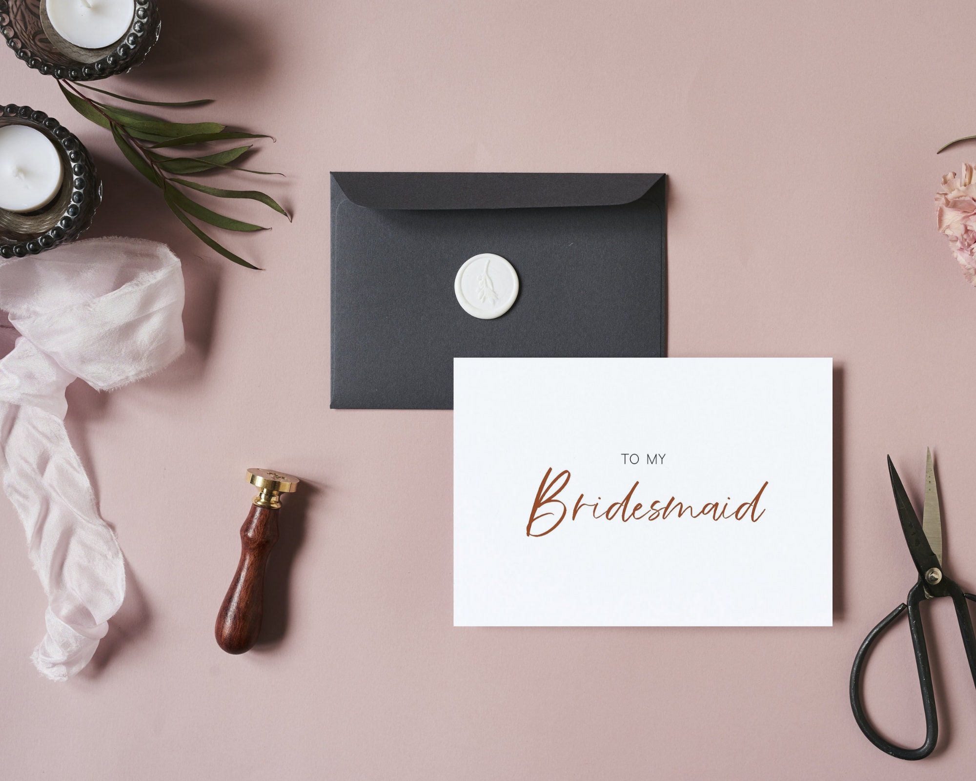 BRIDGET | Modern Wedding Day Cards, to My Bridesmaid / Maid of Honor ...