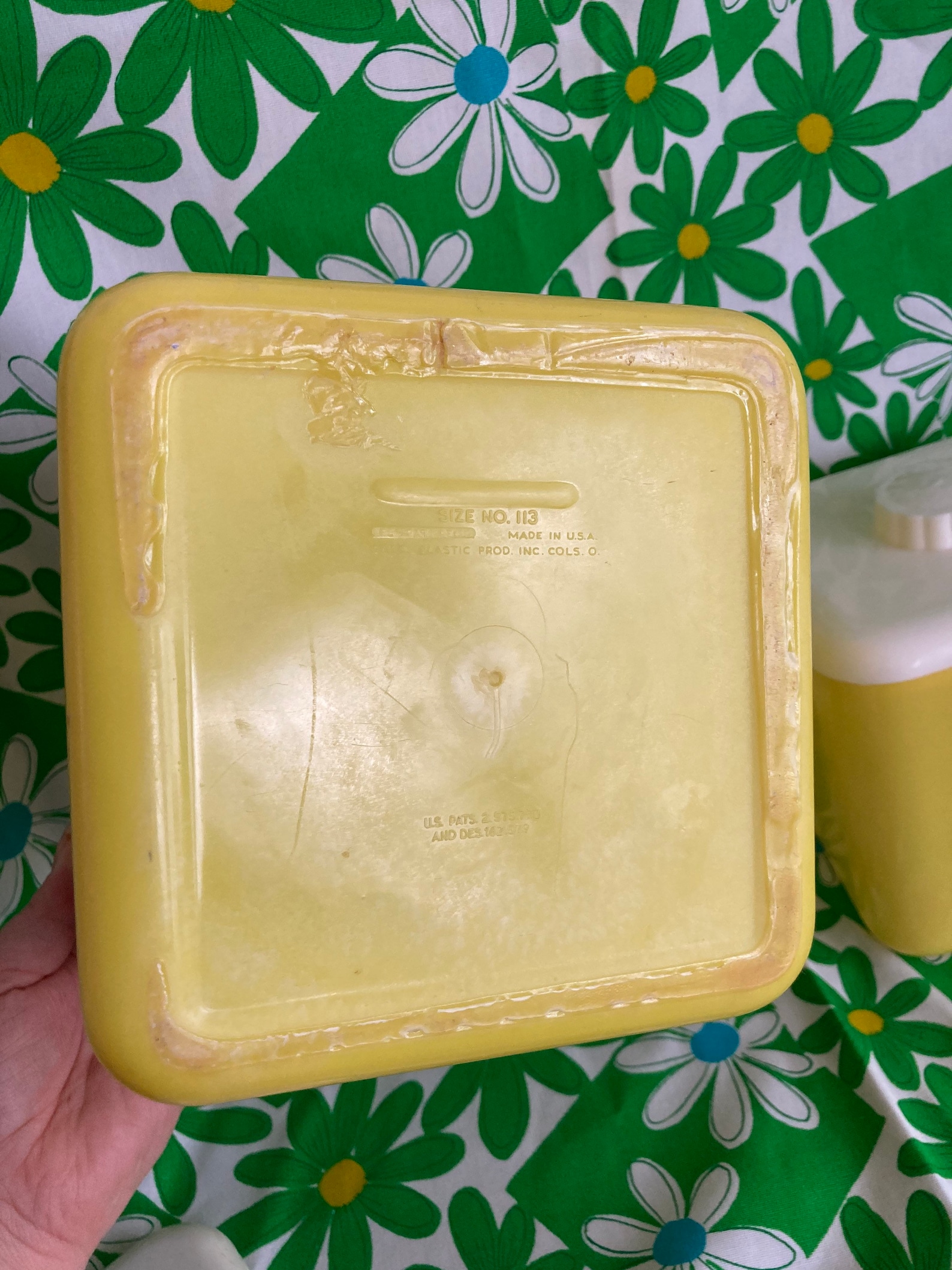 Retro 50's Plastic Container Set - 3 Piece Yellow 1950s Plastic Flour ...