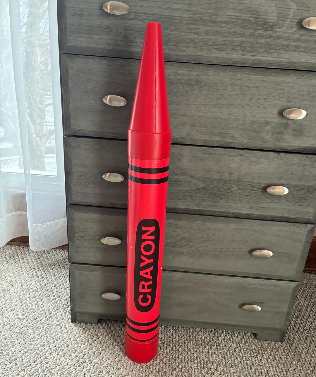 Vintage Crayola Bank- Large Red Crayon Piggy Bank Fun Kid's Room Decor ...