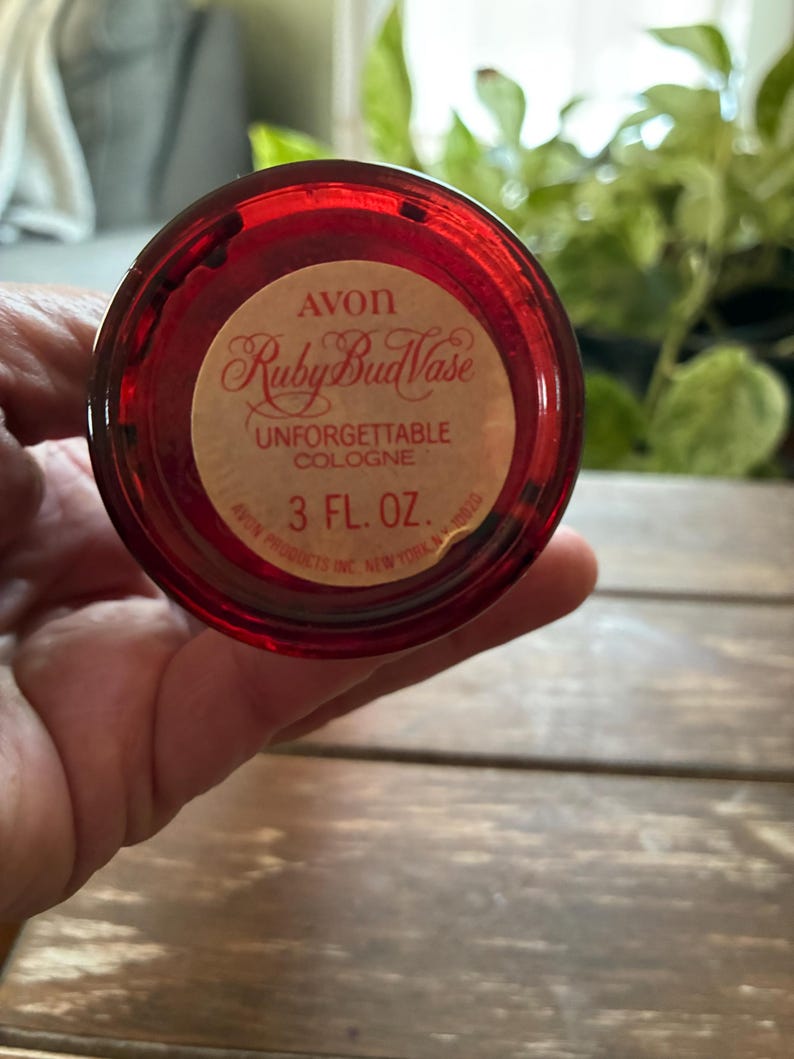 Vintage Avon Vase- Ruby Red Bud Vase Single Flower Unforgettable ...