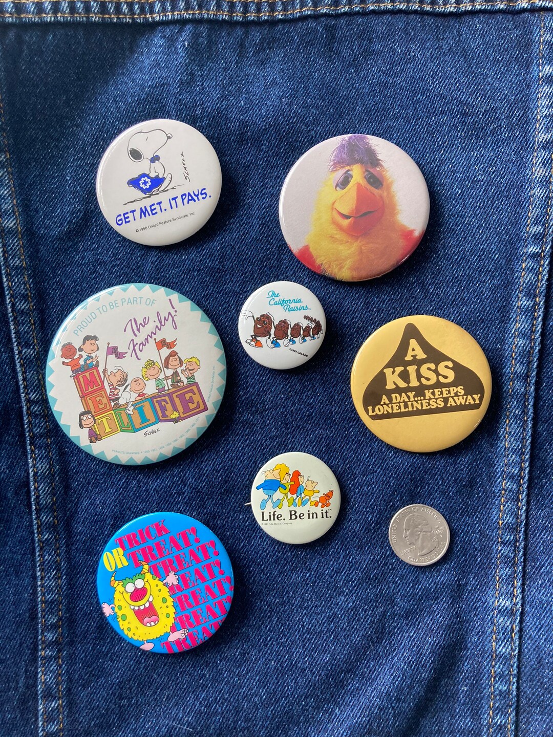Vintage Pinback Buttons - Vintage Snoopy California Raisins Vintage ...