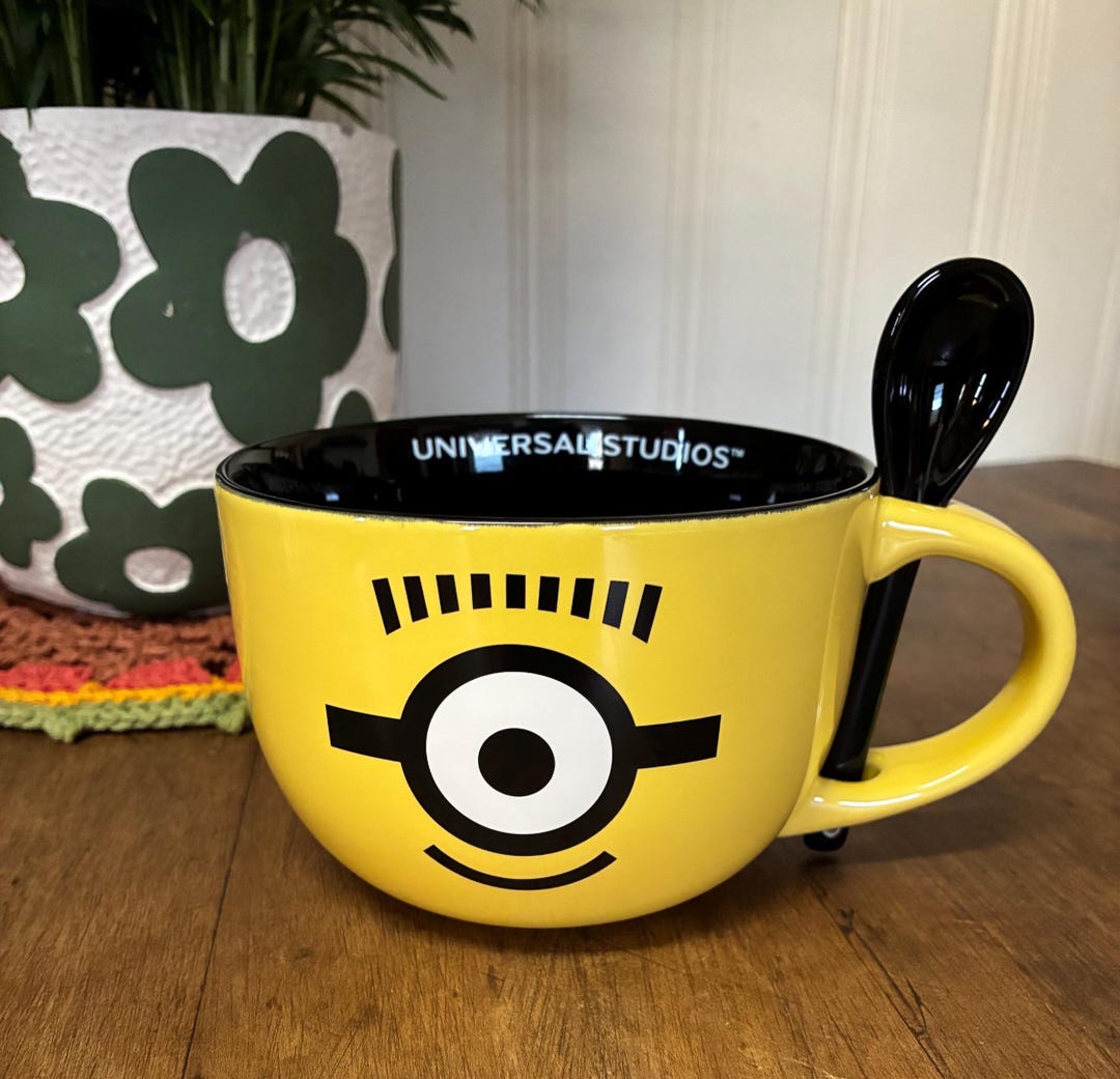 Large Minion Mug With Spoon- Universal Studios Despicable Me Mug - Etsy