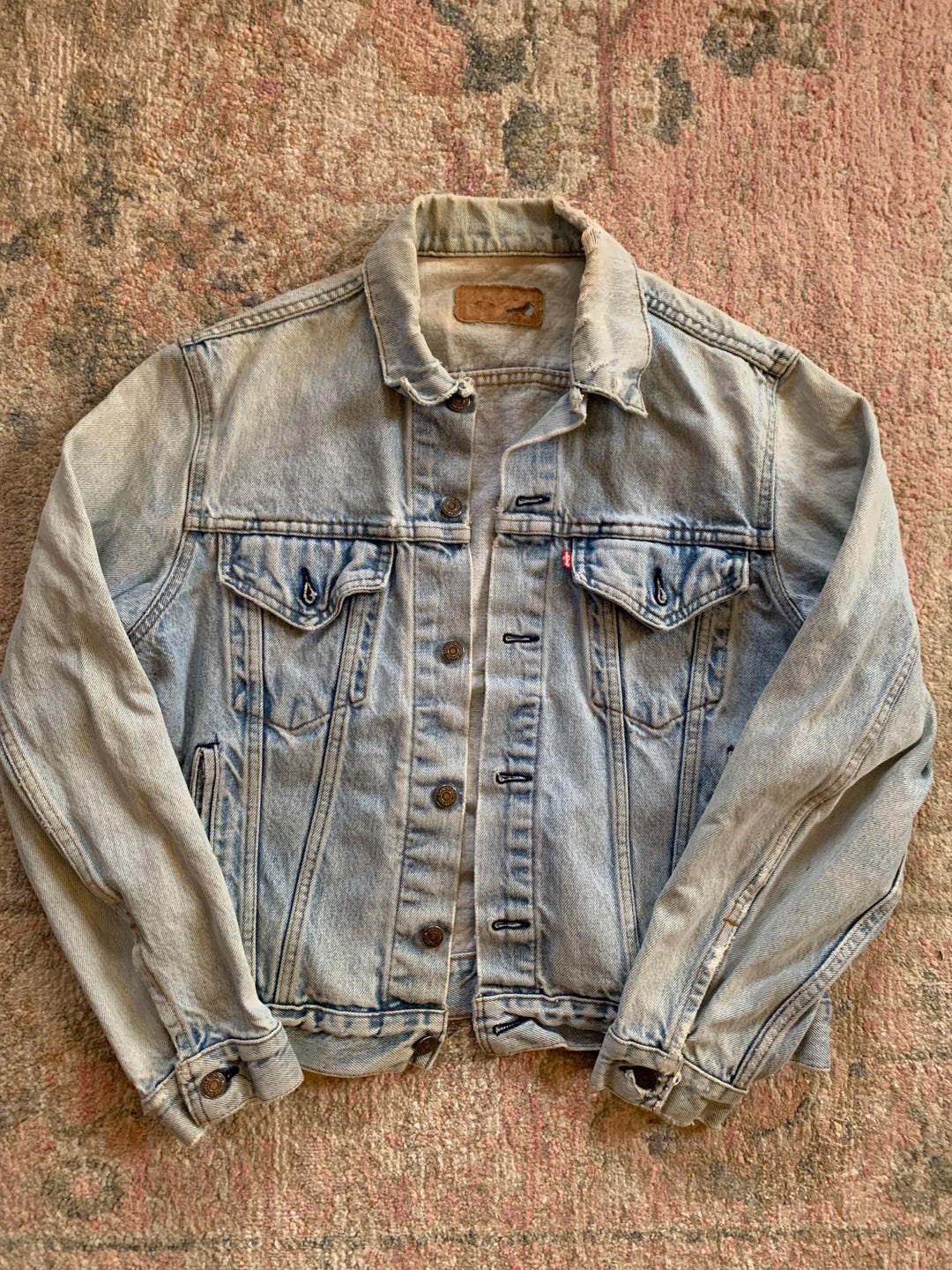 Vintage Levi's Jacket- Distressed Denim Jacket Western Cowboy Denim ...