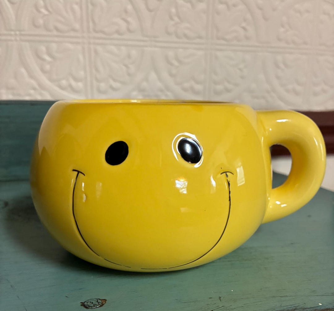 Squatty Smiley Face Mug- Big Smile Coffee Tea Soup Mug Planter - Etsy