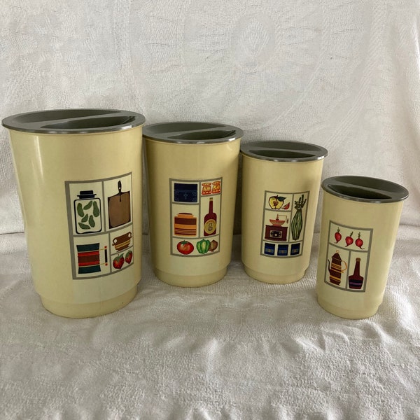 Retro Plastic Canister Set - Etsy