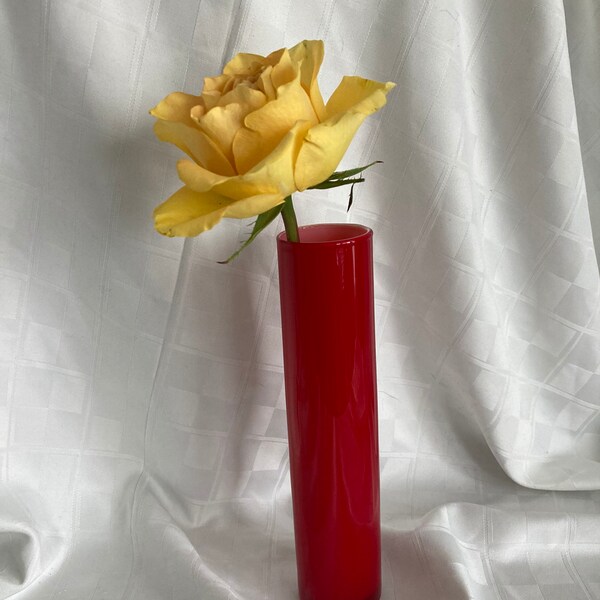 Red Glass Vases - Etsy