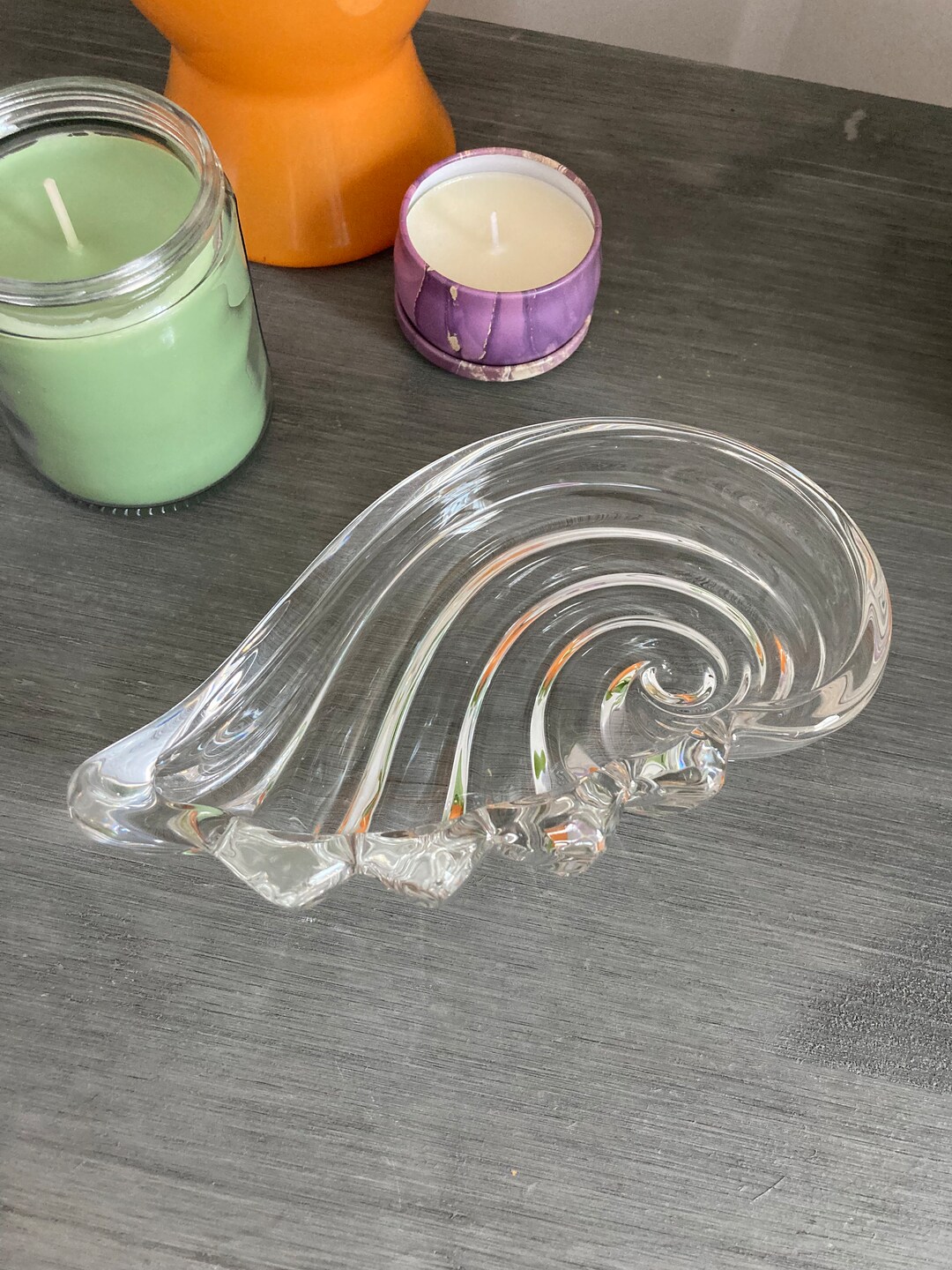 Glass Shell Trinket Dish Art Deco Seashell Trinket Dish - Etsy